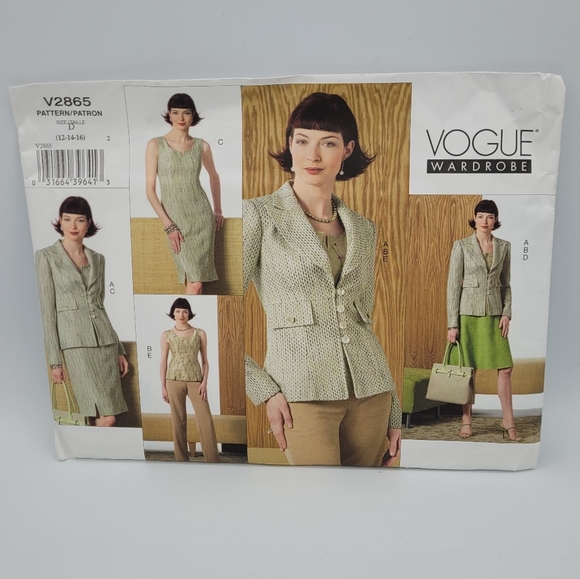 Vogue | Other | Uncut Vogue Wardrobe Sewing Pattern V2865 Limited Ed ...